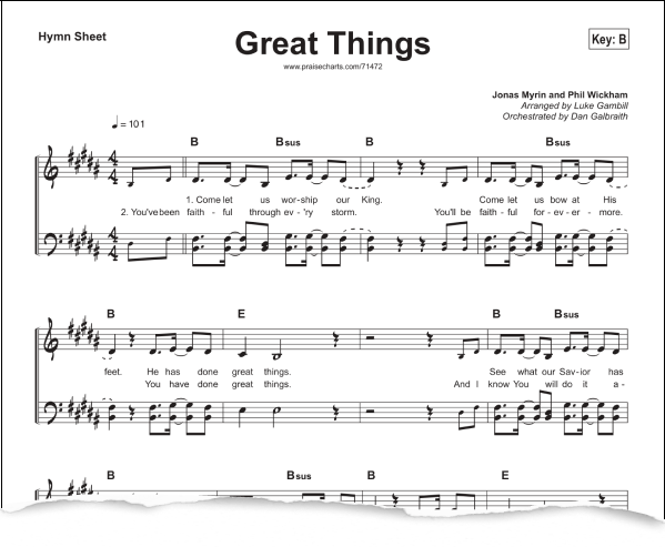 Hymn Sheet | PraiseCharts
