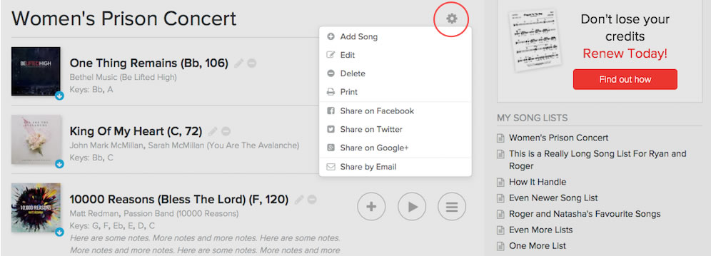 Introducing Song Lists | PraiseCharts