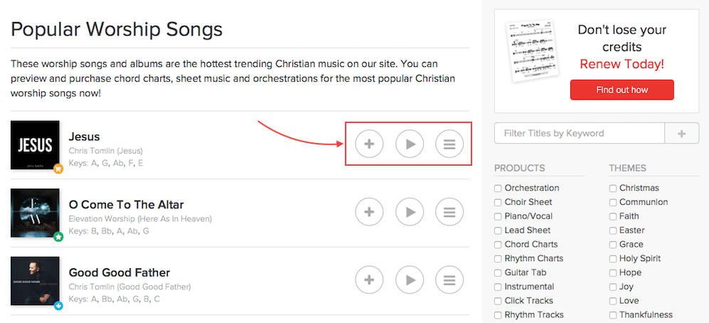 Introducing Song Lists | PraiseCharts