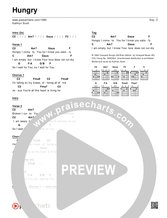 Hungry Chords PDF (Kathryn Scott) - PraiseCharts