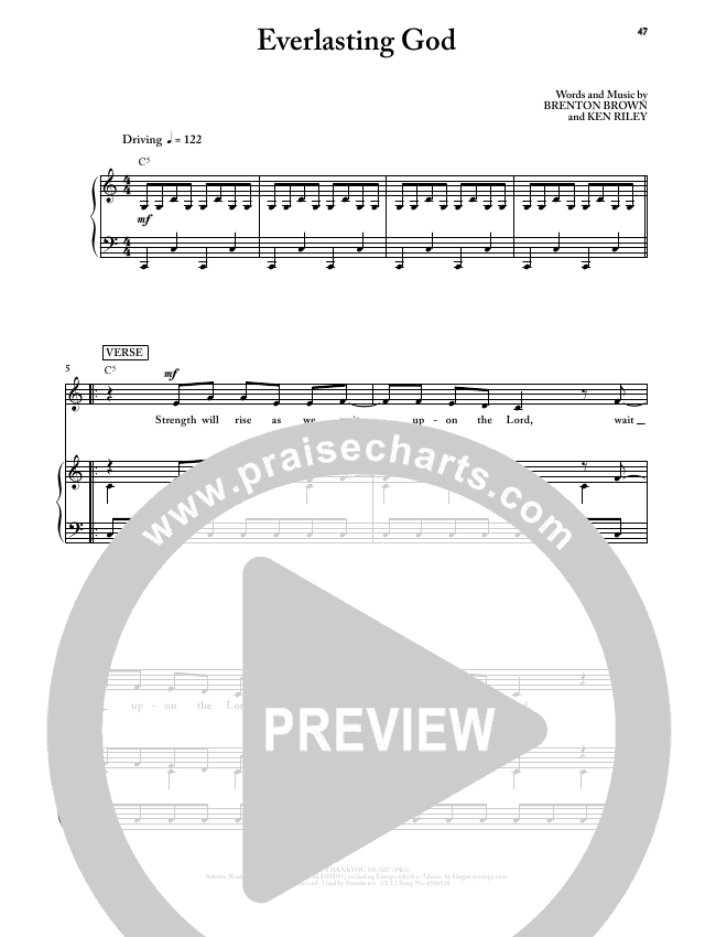 Everlasting God Sheet Music PDF (Jeremy Camp) - PraiseCharts