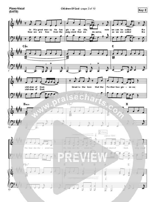 Children Of God Sheet Music PDF (Third Day) - PraiseCharts