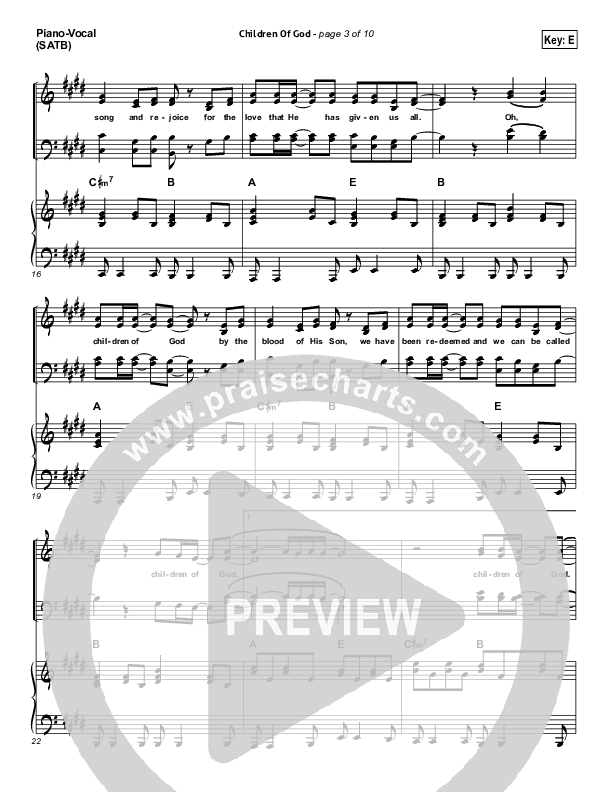 Children Of God Sheet Music PDF (Third Day) - PraiseCharts