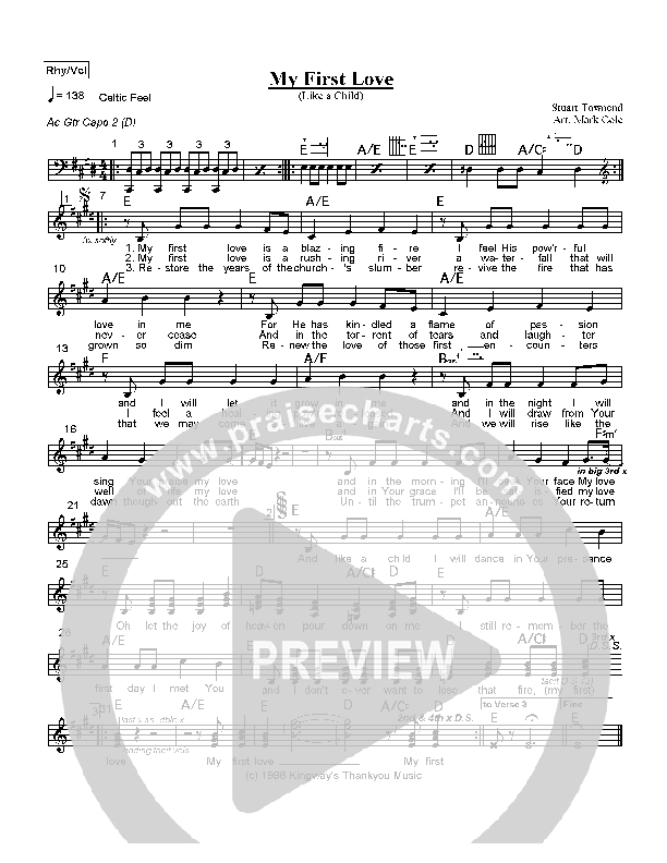 My First Love Orchestration (Stuart Townend) - PraiseCharts