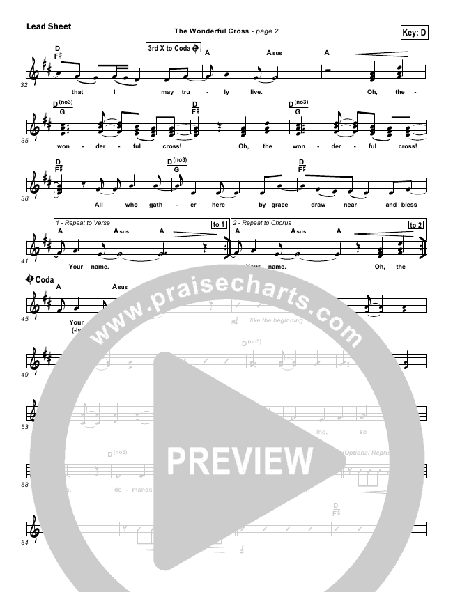 The Wonderful Cross Sheet Music (Chris Tomlin) - PraiseCharts