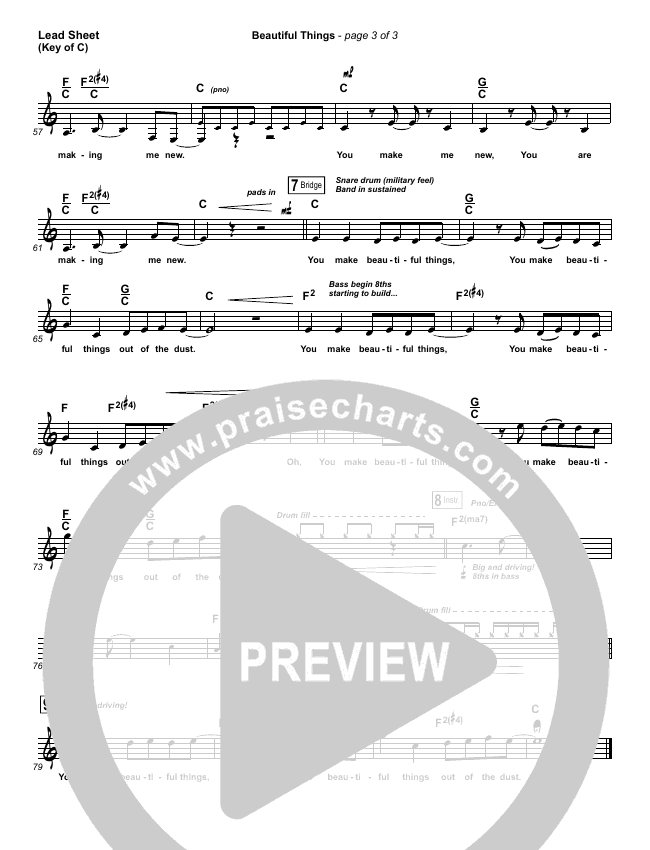 Beautiful Things Sheet Music (Michael Gungor) - PraiseCharts