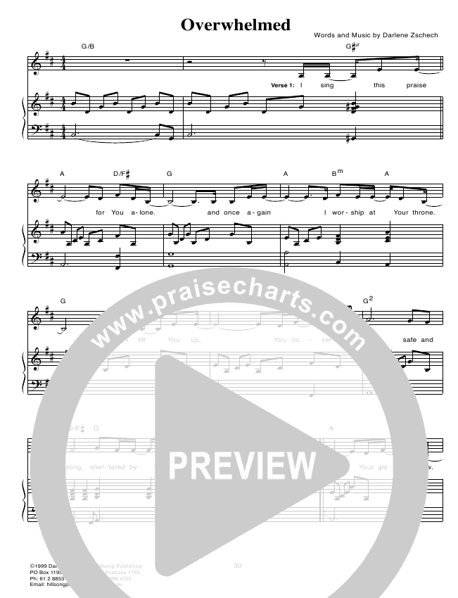 Overwhelmed Sheet Music PDF (Hillsong Worship) - PraiseCharts