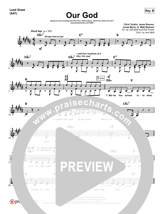 Our God Sheet Music PDF (Chris Tomlin) - PraiseCharts