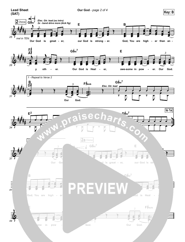 Our God Sheet Music PDF (Chris Tomlin) - PraiseCharts