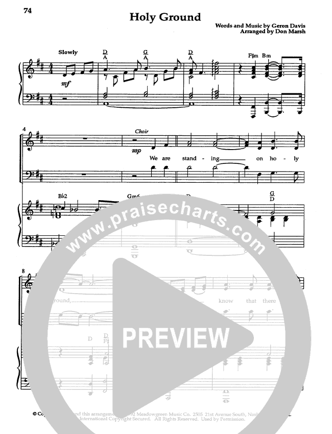 Holy Ground Sheet Music PDF (Geron Davis) - PraiseCharts