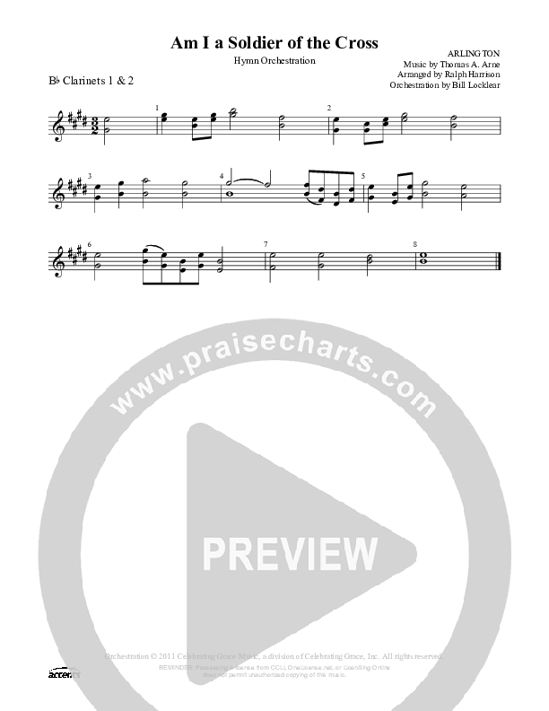 Am I A Soldier Of The Cross Clarinet Sheet Music PDF () - PraiseCharts