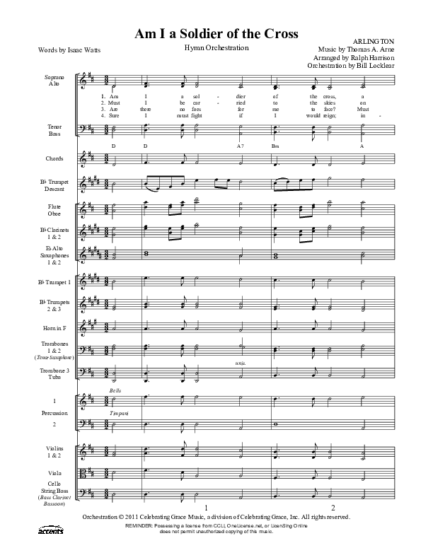 Am I A Soldier Of The Cross Orchestration () - PraiseCharts