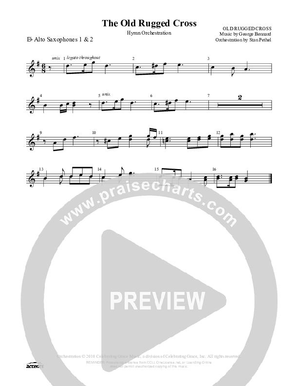 The Old Rugged Cross Alto Sax Sheet Music PDF () - PraiseCharts