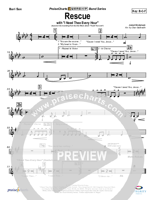Rescue Bari Sax Sheet Music Pdf Don Moen Praisecharts
