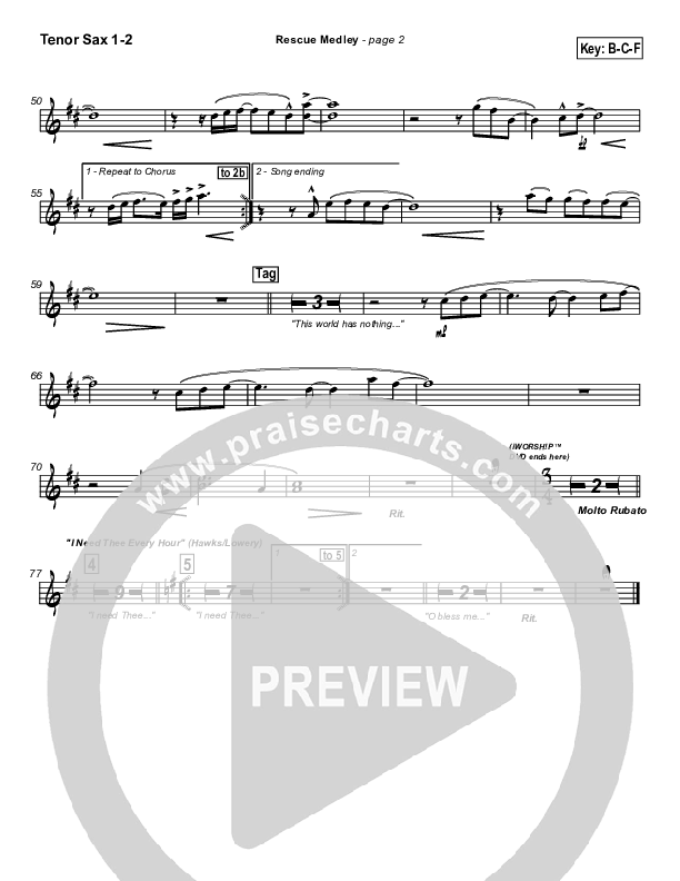 Rescue Tenor Sax Sheet Music Pdf Don Moen Praisecharts