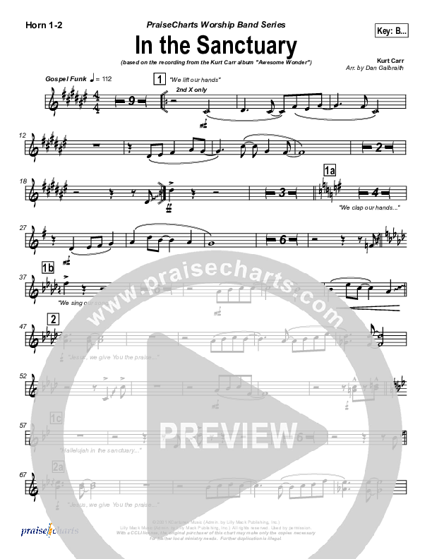 In The Sanctuary Sheet Music PDF (Kurt Carr) - PraiseCharts