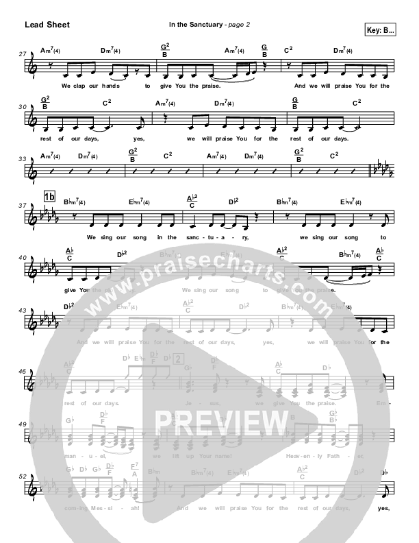 In The Sanctuary (Kurt Carr) - PraiseCharts