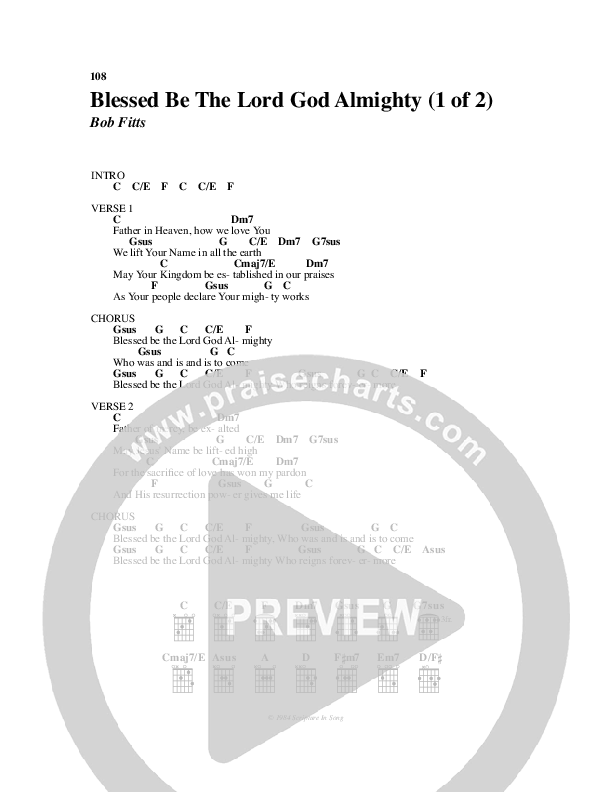 Blessed Be The Lord God Almighty Chords PDF (Michael Neale) - PraiseCharts Blessed Be The Lord God Almighty Chords PDF (Michael Neale) - PraiseCharts