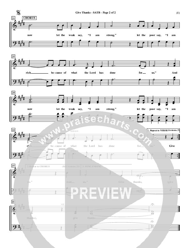 Give Thanks Choir Sheet Music PDF (Henry Smith) - PraiseCharts