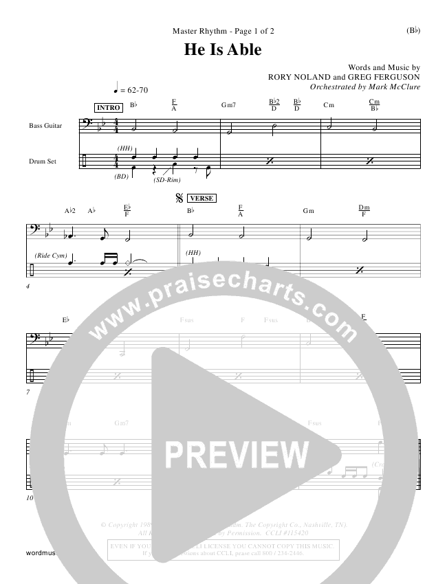 He Is Able Sheet Music PDF () - PraiseCharts