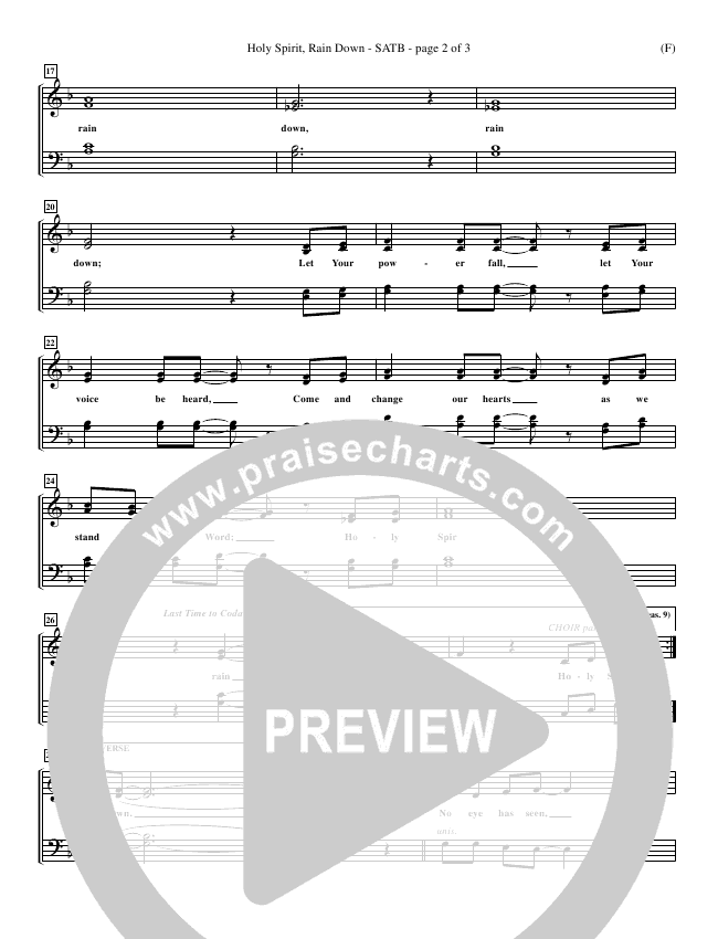 Holy Spirit Rain Down Sheet Music PDF (Russell Fragar) - PraiseCharts