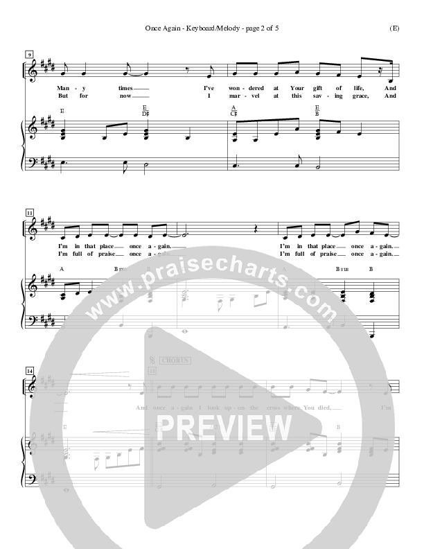Once Again Sheet Music Pdf Matt Redman Praisecharts