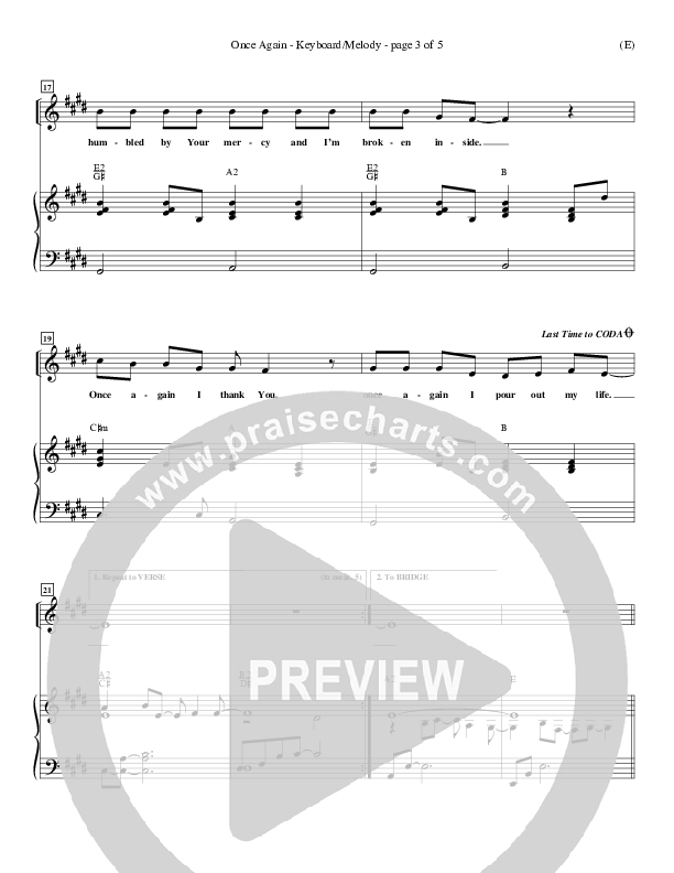 Once Again Sheet Music Pdf Matt Redman Praisecharts