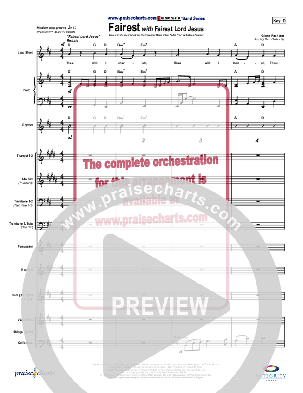 Fairest (with Fairest Lord Jesus) Orchestration (New Life Worship ...