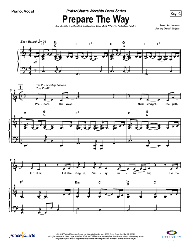 Prepare The Way Sheet Music PDF (New Life Worship) - PraiseCharts Prepare The Way Sheet Music PDF (New Life Worship) - PraiseCharts
