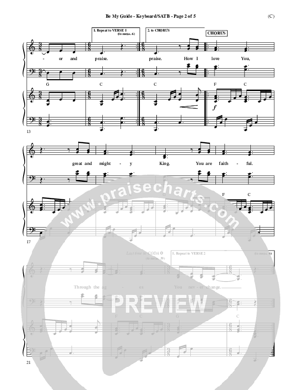 Be My Guide Sheet Music PDF (Brian Doerksen) - PraiseCharts
