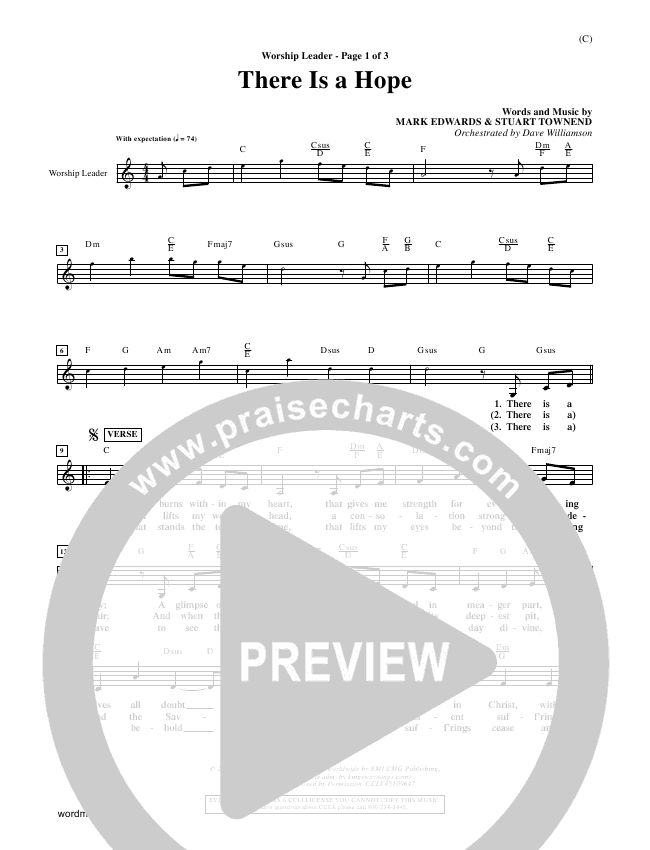 There Is A Hope Sheet Music (Stuart Townend) - PraiseCharts