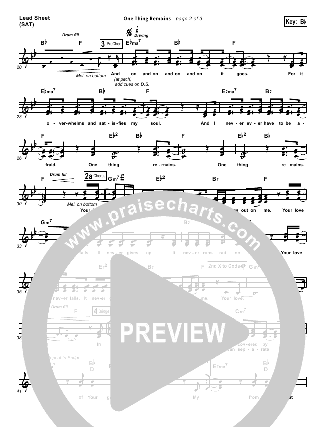 One Thing Remains Sheet Music PDF (Bethel Music) - PraiseCharts