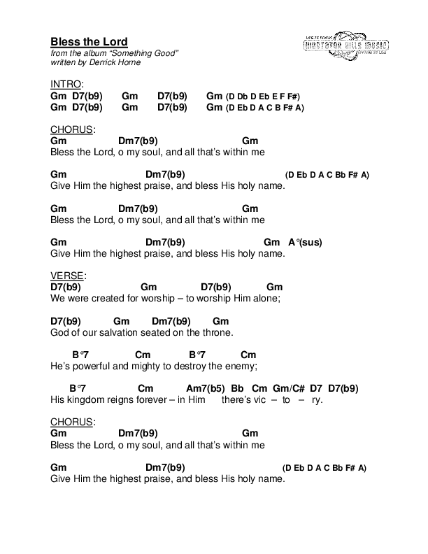 Bless The Lord Chords PDF (Westover Hills Music) - PraiseCharts Bless The Lord Chords PDF (Westover Hills Music) - PraiseCharts