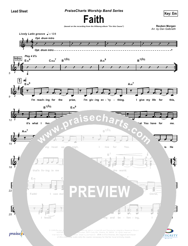 Faith Sheet Music (Hillsong Worship) - PraiseCharts