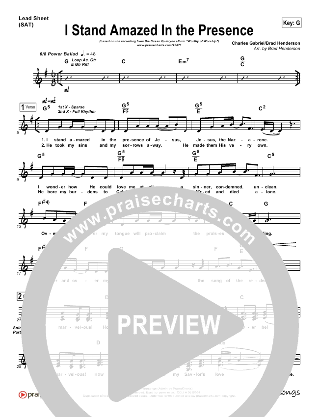I Stand Amazed In the Presence Sheet Music PDF (Susan Quintyne ...
