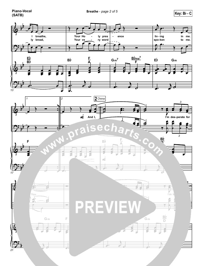 Breathe Sheet Music PDF (Michael W. Smith) - PraiseCharts