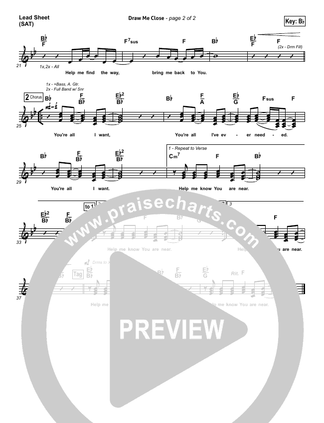 Draw Me Close Sheet Music PDF (Michael W. Smith) - PraiseCharts