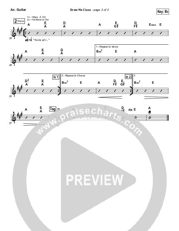 Draw Me Close Acoustic Guitar Sheet Music PDF (Michael W. Smith ...