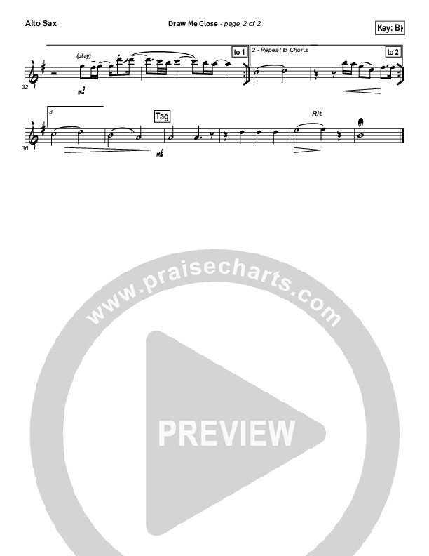 Draw Me Close Alto Sax Sheet Music PDF (Michael W. Smith) - PraiseCharts