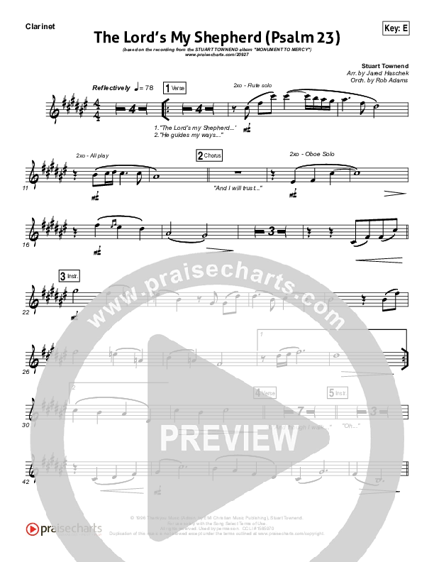 The Lord Is My Shepherd (Psalm 23) Sheet Music PDF (Stuart Townend ...