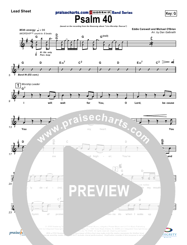 Psalm 40 Sheet Music PDF (Newsong) - PraiseCharts
