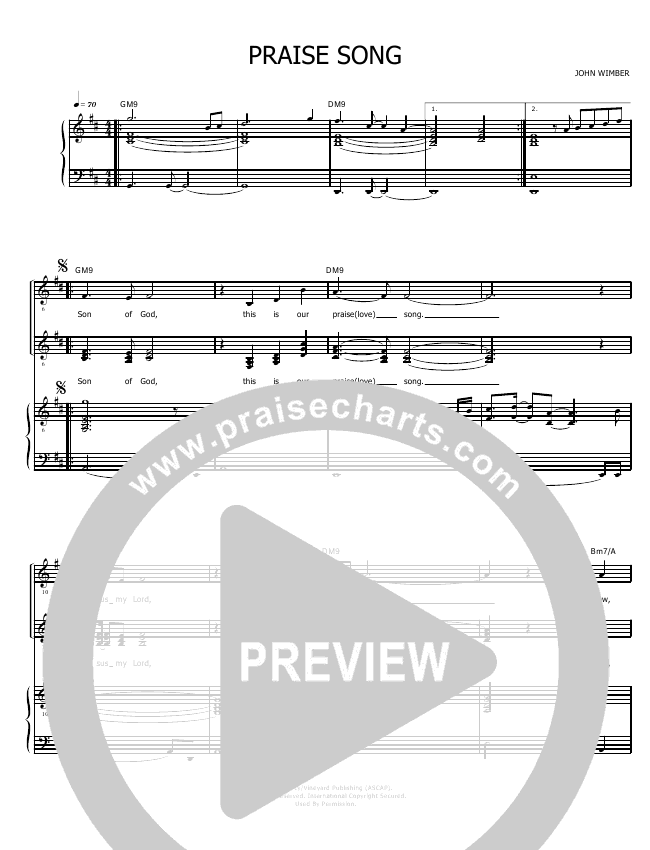 Praise Song Sheet Music () - PraiseCharts
