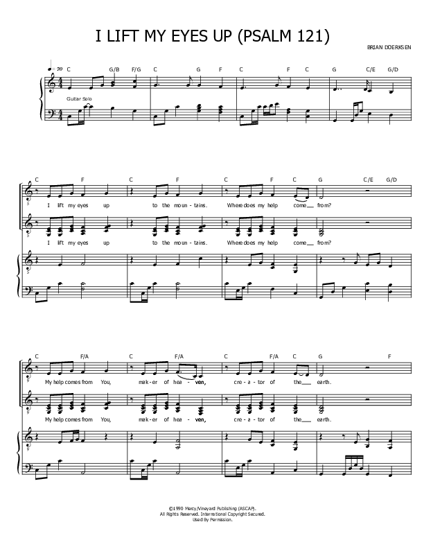 I Lift My Eyes Up Sheet Music PDF (Brian Doerksen) - PraiseCharts
