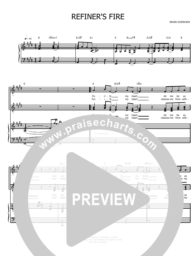 Refiner's Fire Sheet Music PDF (Brian Doerksen) - PraiseCharts