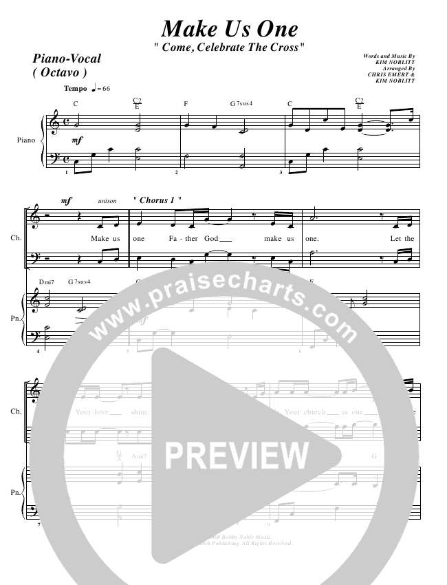 Make Us One Sheet Music PDF (G3 Worship) - PraiseCharts