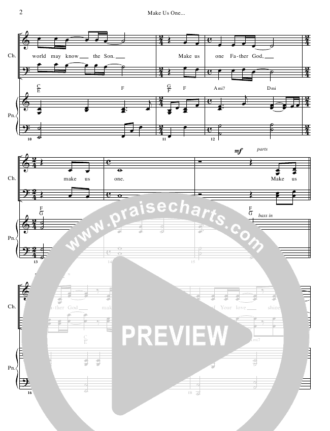 Make Us One Sheet Music PDF (G3 Worship) - PraiseCharts