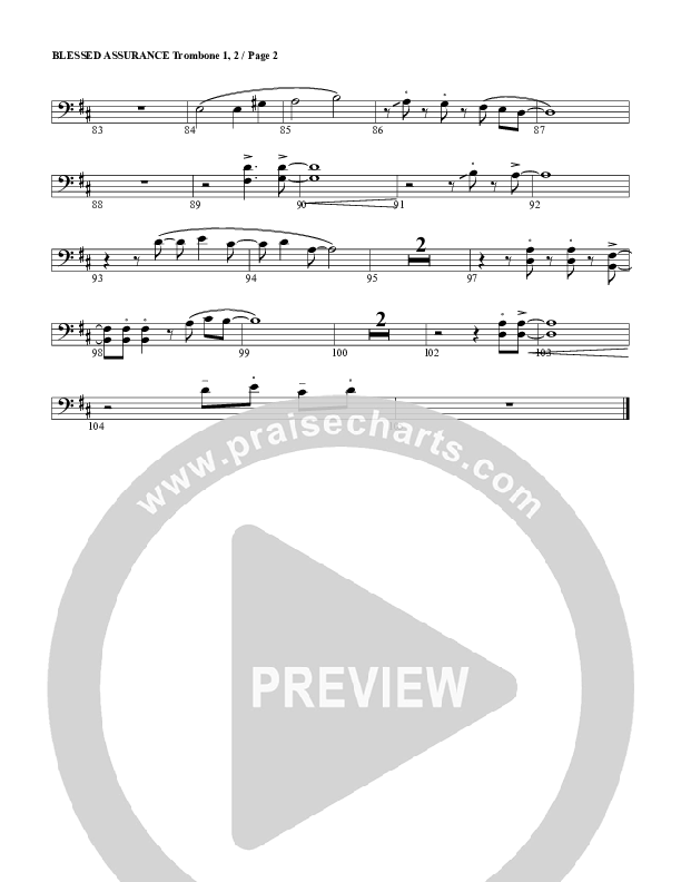 Blessed Assurance Trombone Sheet Music PDF (G3 Worship) - PraiseCharts