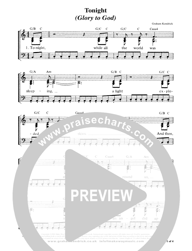Tonight Sheet Music PDF (Graham Kendrick) - PraiseCharts