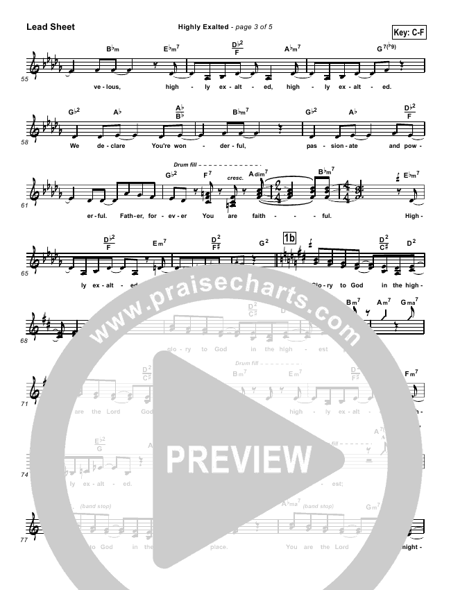 Highly Exalted Sheet Music PDF (Lakewood Church) - PraiseCharts