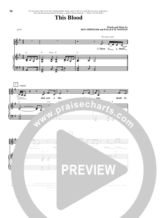 This Blood Sheet Music (Rita Springer) - PraiseCharts